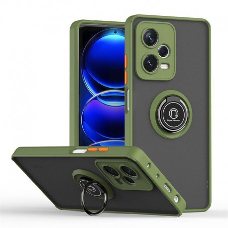 Coque Xiaomi Redmi Note 12 Pro IMK Olive magnétique avec anneau.